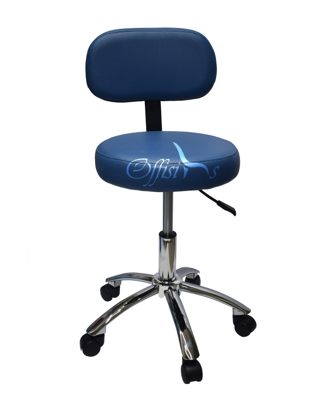 Smart Revolving Stool With Backrest And Adjustable Height And Chrome ...